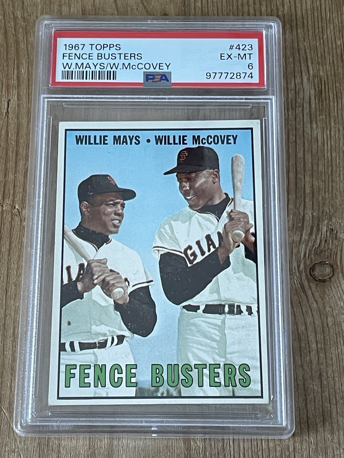 1967 Topps Fence Busters Willie Mays McCovey #423 PSA 6 EX-MT BEAUTY ...