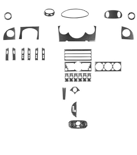 25Pcs Whole Interior Trim Real Carbon Fiber Set For Mini Cooper R50 R53 ...