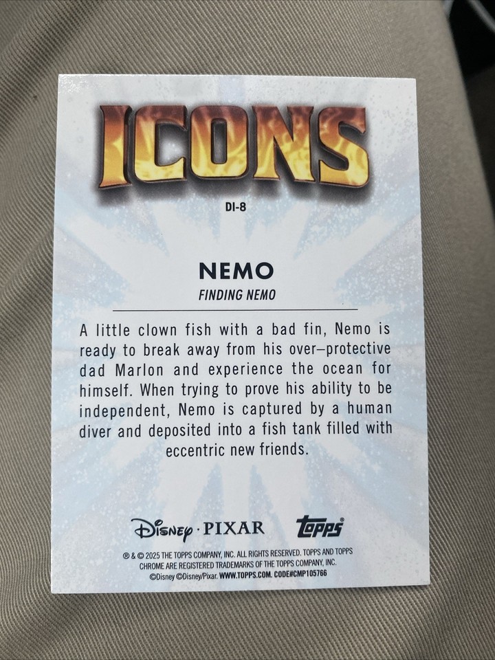 2025 Topps Chrome Disney Icons Nemo | eBay