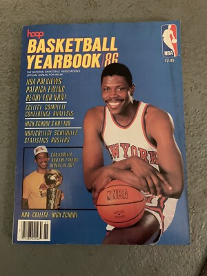 1986 Hoop Magazine NBA Yearbook Magic Bird Ewing Zeke Michael Jordan ...