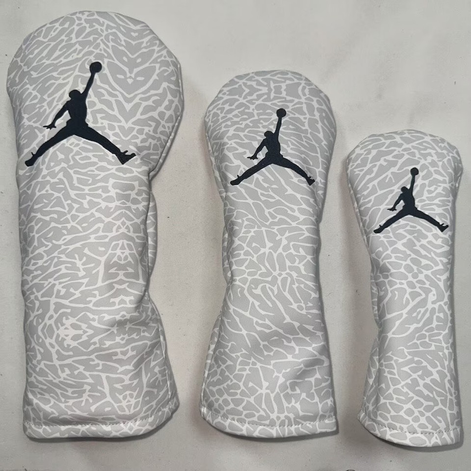 Air Jordan Head Cover Grey and White Elephant Print Leather | eBay