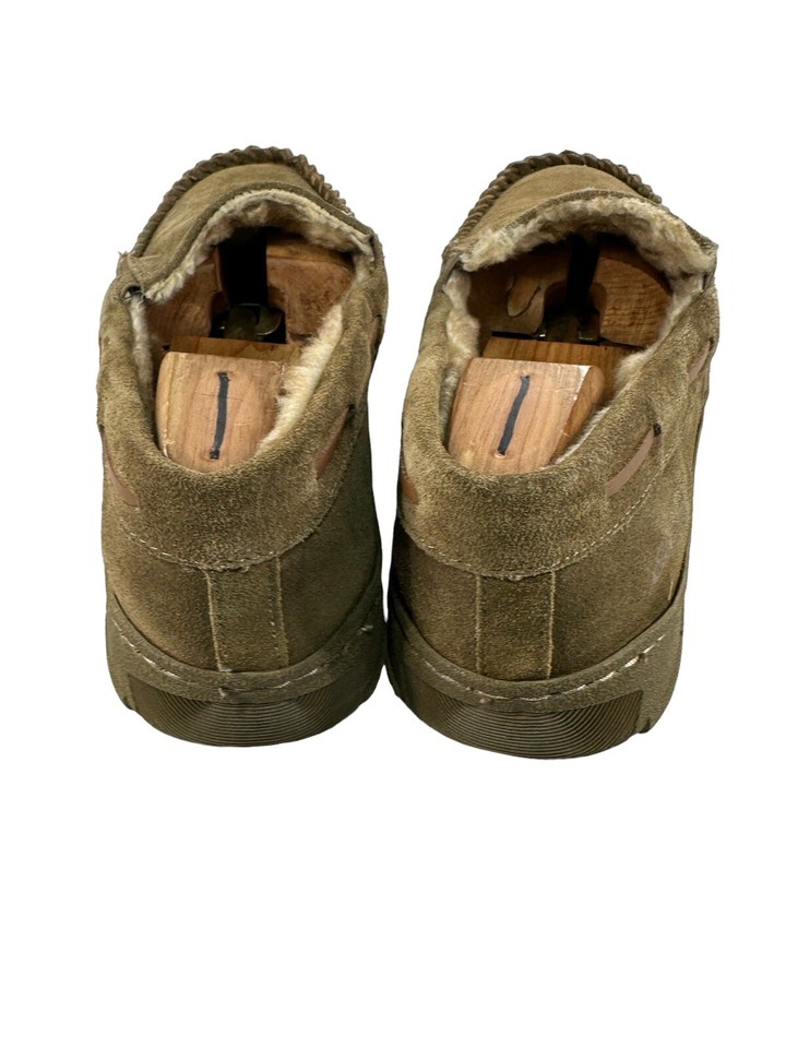 Eddie Bauer Slippers Mens 11-12 M Jason Moccasin Brown Suede Faux Fur ...