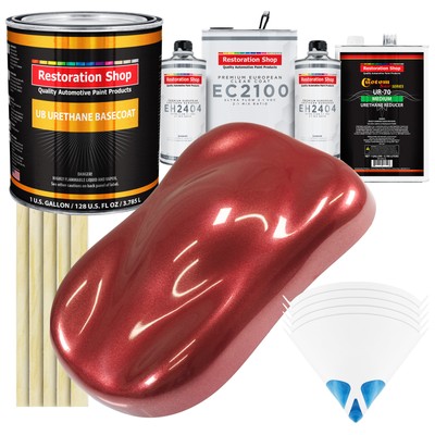 Firemist Red Automotive Paint Urethane Basecoat Gallon Kit & European ...