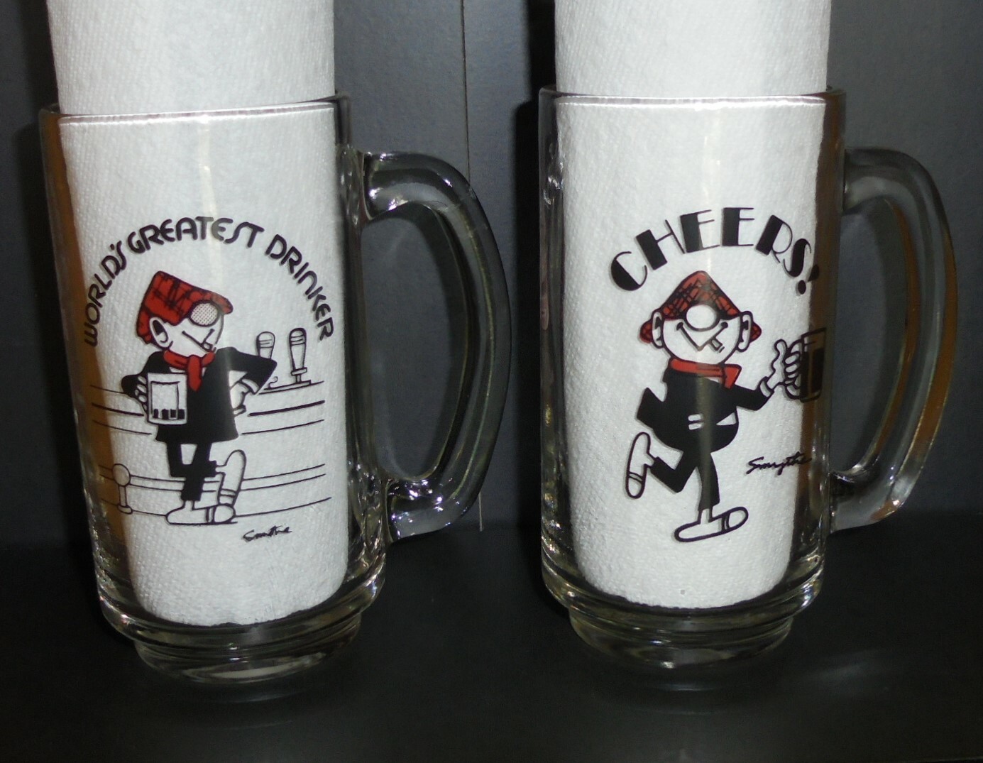 Andy Flo Capp Glass Beer Pub Mug 1974 Daily Mirror Newspaper Smythe ...