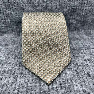 Kenneth Cole Reaction Tie Neck Tie Mens Silk Geometric Squares Brown | eBay