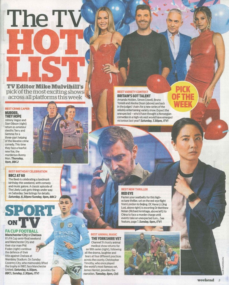 Daily Mail Weekend Magazine Claudia Winkleman, Lang, Mika, Clarkson 20. ...