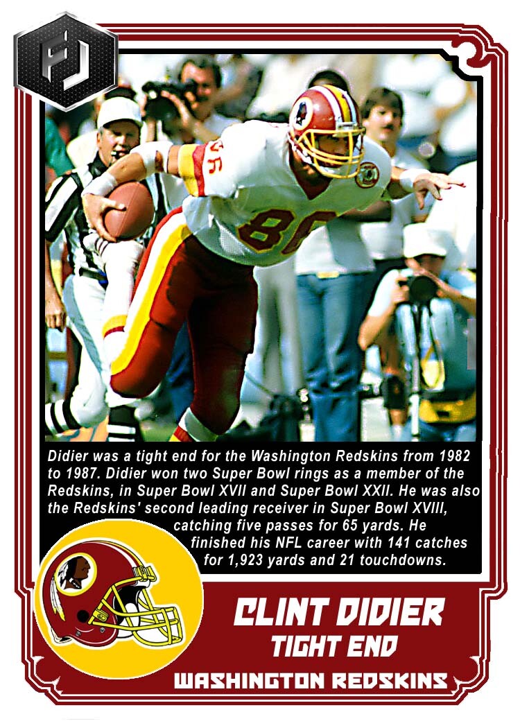 ACEO CLINT DIDIER WASHINGTON REDSKINS CUSTOM HAND MADE ART CARD | eBay