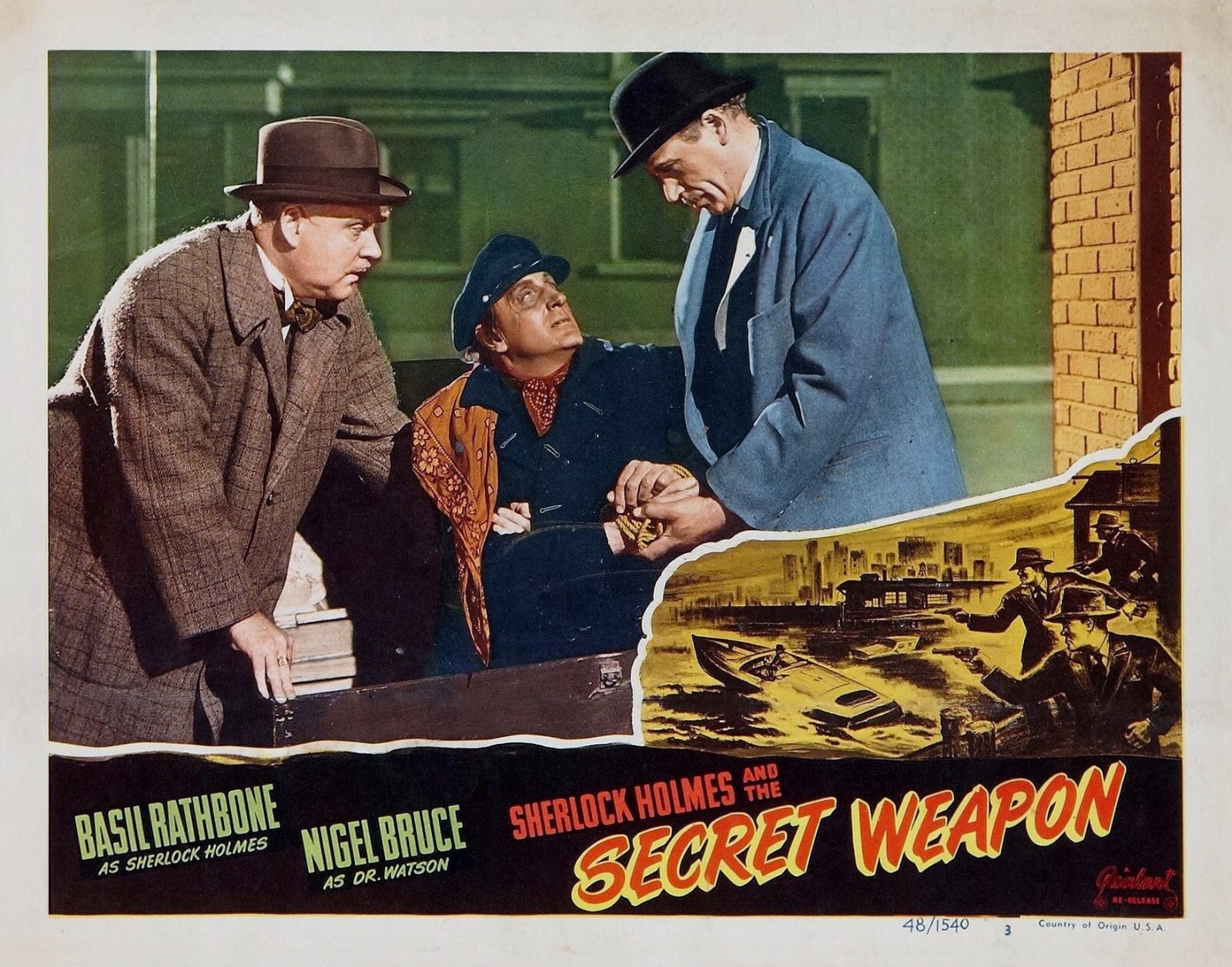 BASIL RATHBONE SHERLOCK HOLMES AND THE SECRET WEAPON , LOBBY CARD PHOTO ...