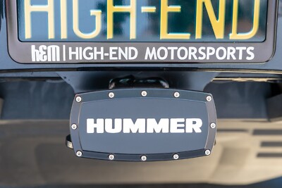 Hummer Receiver Hitch Cover - Riveted Black- Billet CNC Licensed Logo ...