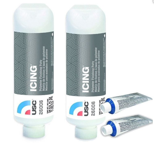 2pk USC Icing Polyester Auto Body Finishing Putty 26006 24 oz Car ...