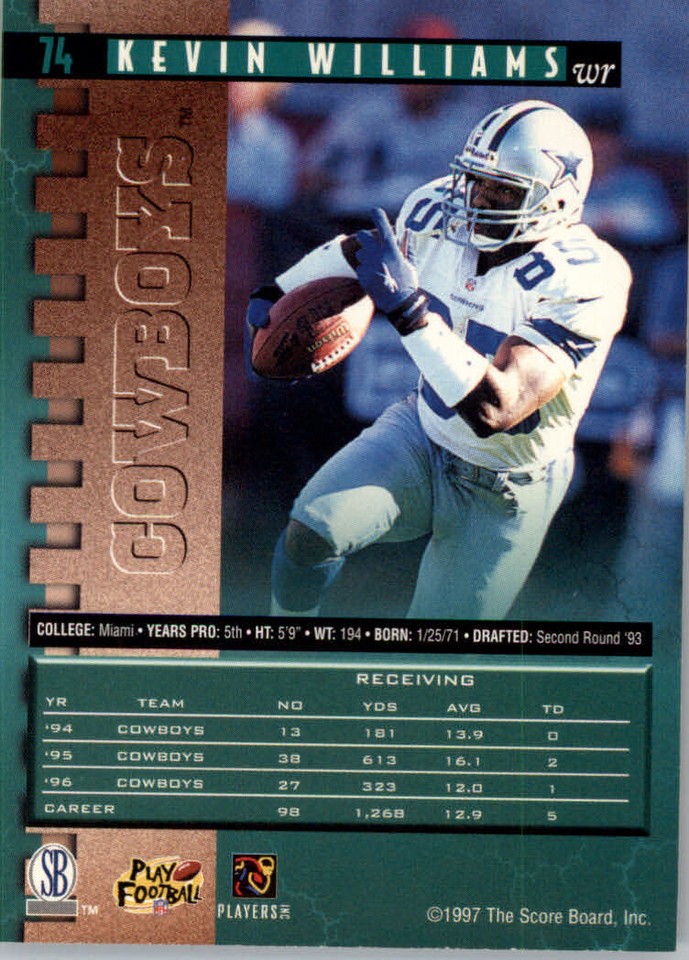 1997 ProLine Football #74 Kevin Williams - Dallas Cowboys | eBay