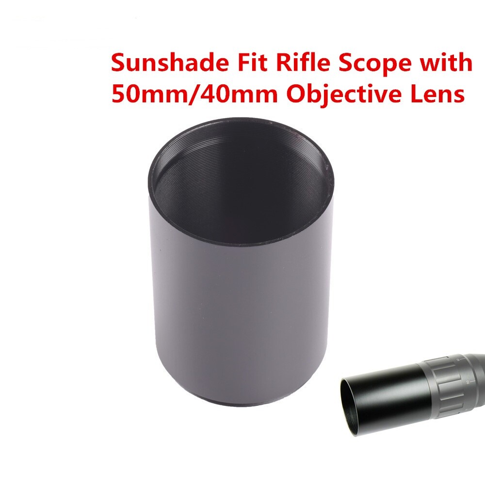 Rifle Scope Sun Shade Tube 40mm/50mm Objective Lens Scope Black | eBay