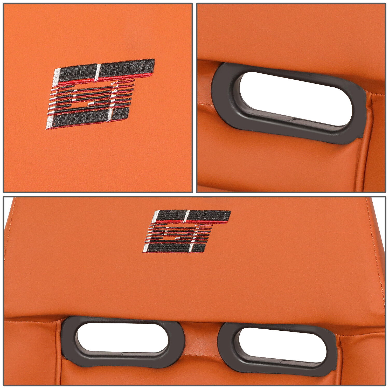 NRG PRISMA BROWN LEATHER GT STARDUST OFF-WHITE FIXED BACK BUCKET RACING SEAT | eBay