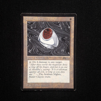 MTG Arabian Nights - Aladdin's Ring - RARE Artifact Played Vintage Card ...