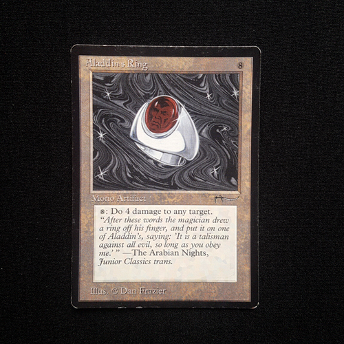 MTG Arabian Nights - Aladdin's Ring - RARE Artifact Played Vintage Card ...