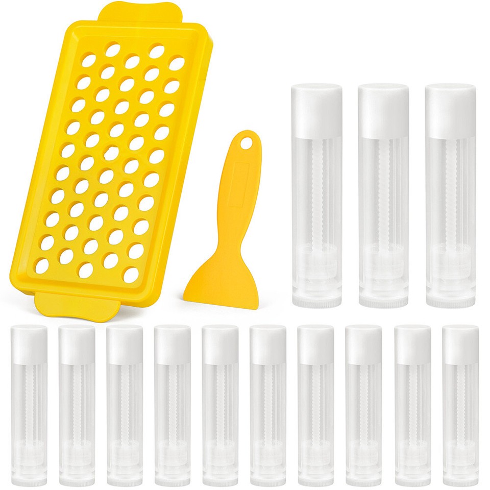 Lip Balm Tubes with Filling Tray and Spatula 50Pcs 5.5ml 3/16 Oz ...