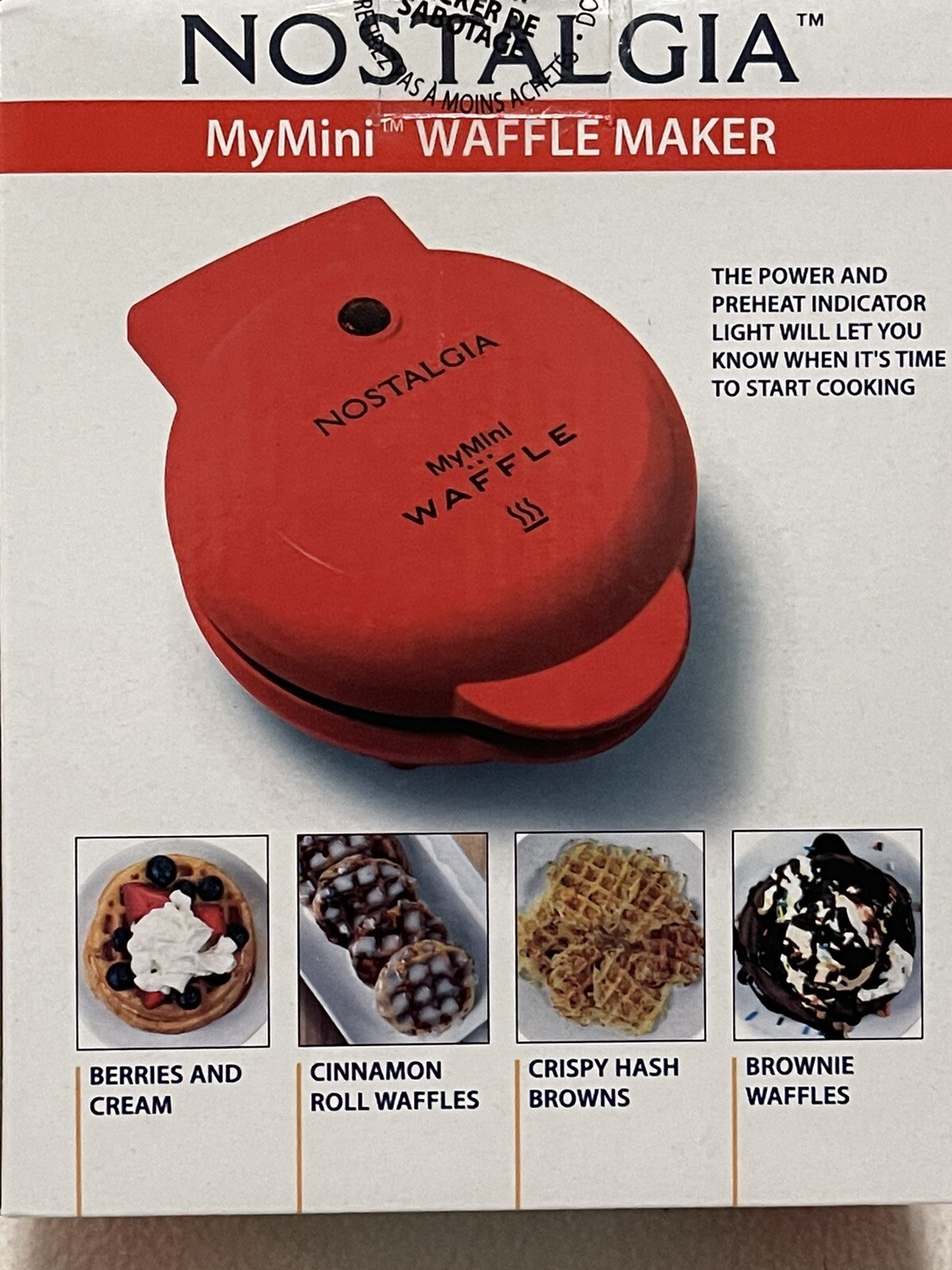 Nostalgia My Mini Waffle Maker 5" Cooking Surface, Brand New Factory ...