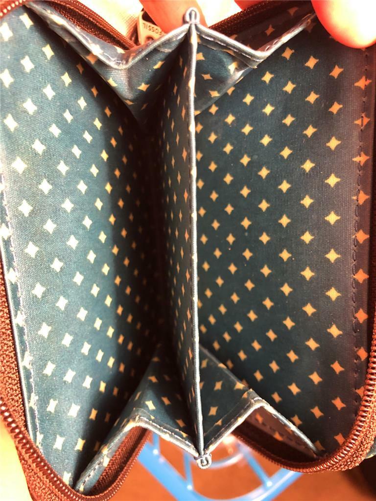 FOSSIL Key Per Army Green Qulited Leather Trims Small Compact Wallet | eBay