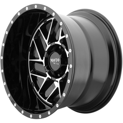 (Set-4) Moto Metal MO985 Breakout 20x12 6x5.5" -44mm Black/Machined ...