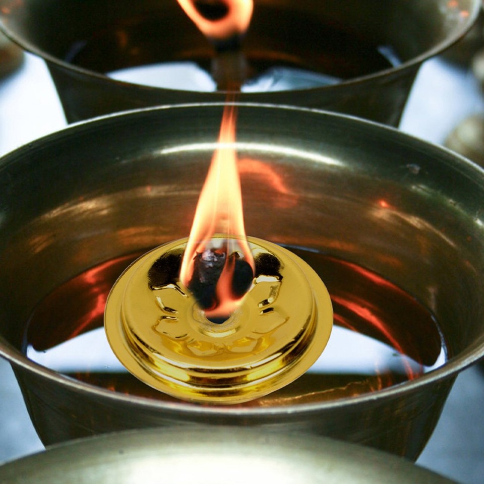 16Pcs Simple Oil Lamp Floating Wicks Holder Candle Wick Base for Home ...