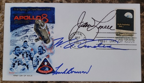 Autographed 1969 Apollo 8 Astronaut FDC signed by Borman, Lovell, and ...
