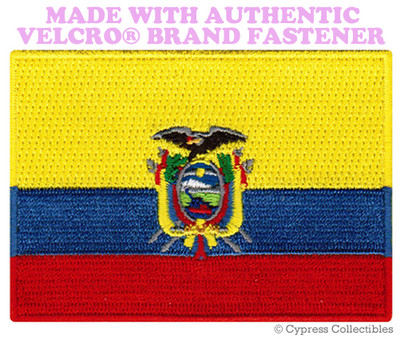 ECUADOR FLAG PATCH EMBROIDERED EMBLEM SOUVENIR PARCHE w/ VELCRO® Brand ...