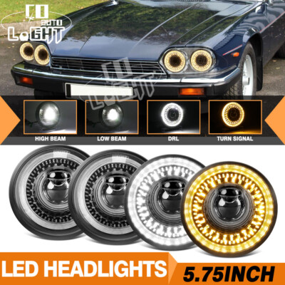 4PCS For Jaguar XJ6 XJS XJ12 5.75" 5 3/4" LED Headlights Hi/Lo Start up ...