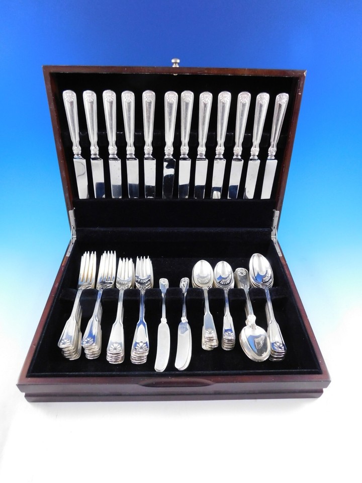 Shell and Thread by Tiffany Sterling Silver Flatware Set 12 Service 72 ...
