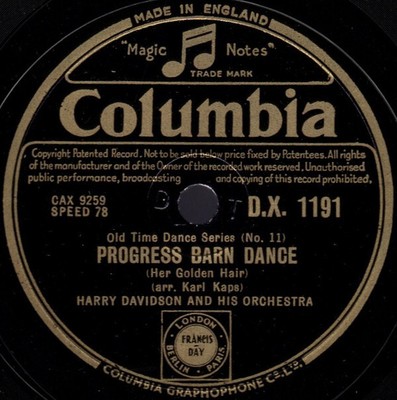Harry Davidson And His Orchestra - The Boston Two Step / Progress Barn ...