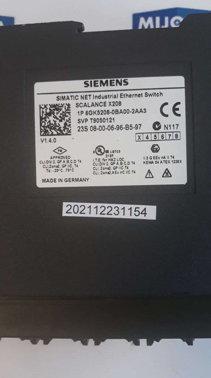 SIEMENS simatic NET INDUSTRIAL ETHERNET SWITCH SCALANCE X208 6GK5208 ...