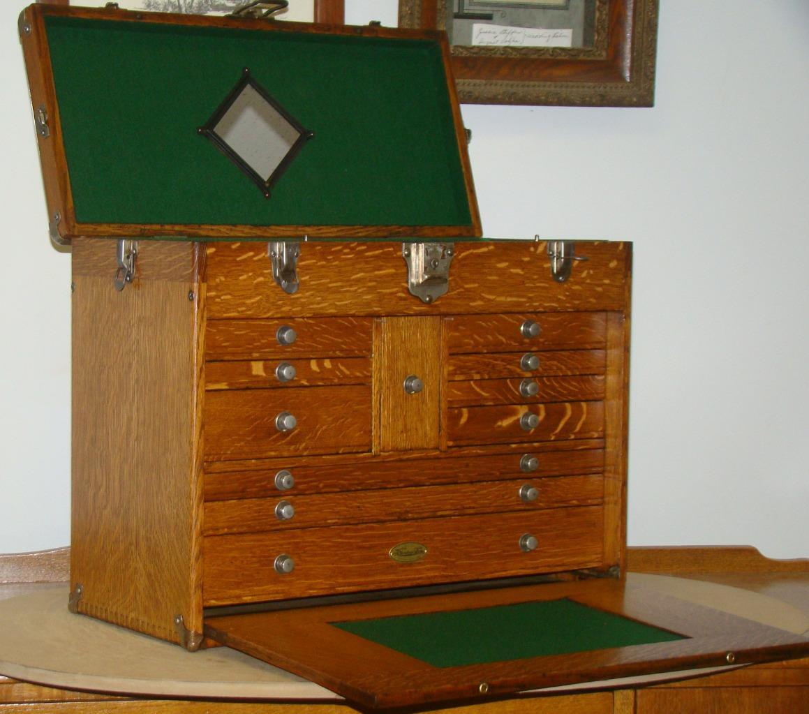 Vintage GERSTNER Tiger Oak Chest, 20 inch,11 Drawer, 042 unit ...