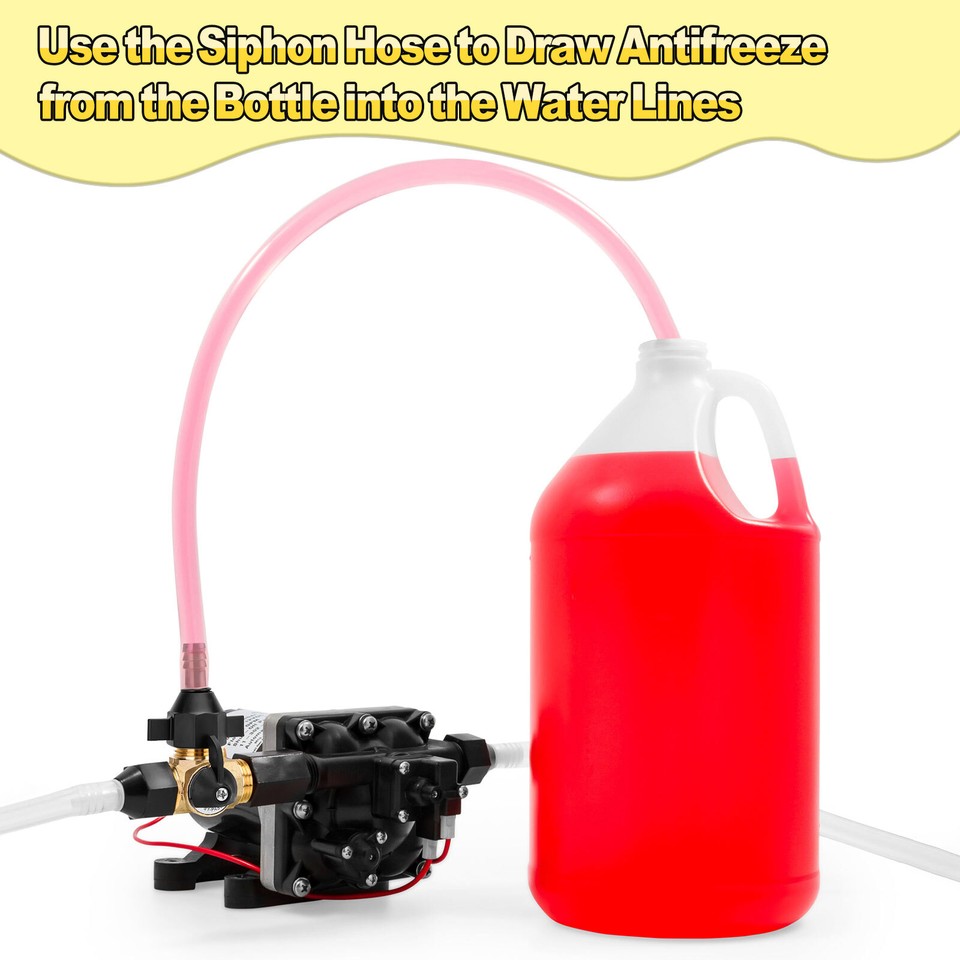 3-Way Valve RV Winterizing Water System Antifreeze Pump Converter Kit ...
