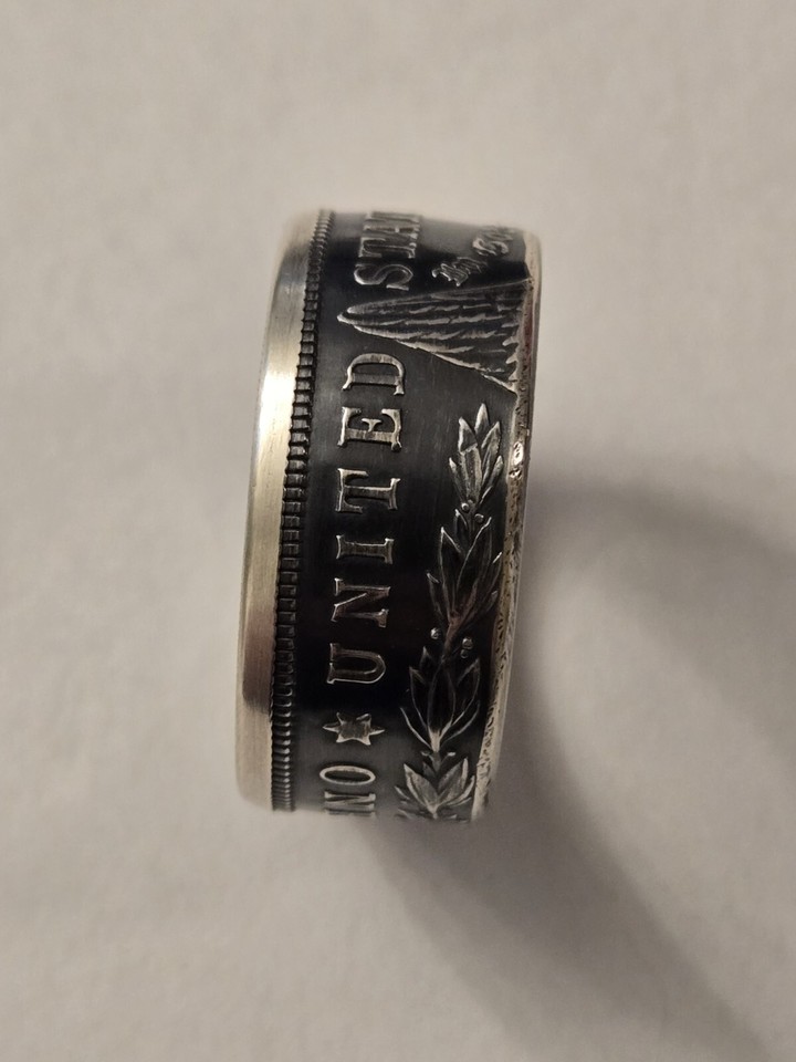Morgan Silver Dollar Coin Ring .900 Coin Silver You Pick Sz. 8-13 Biker ...