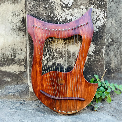 Handmade Rosewood lyre harp 18 string Premium Quality - Free tuning key ...