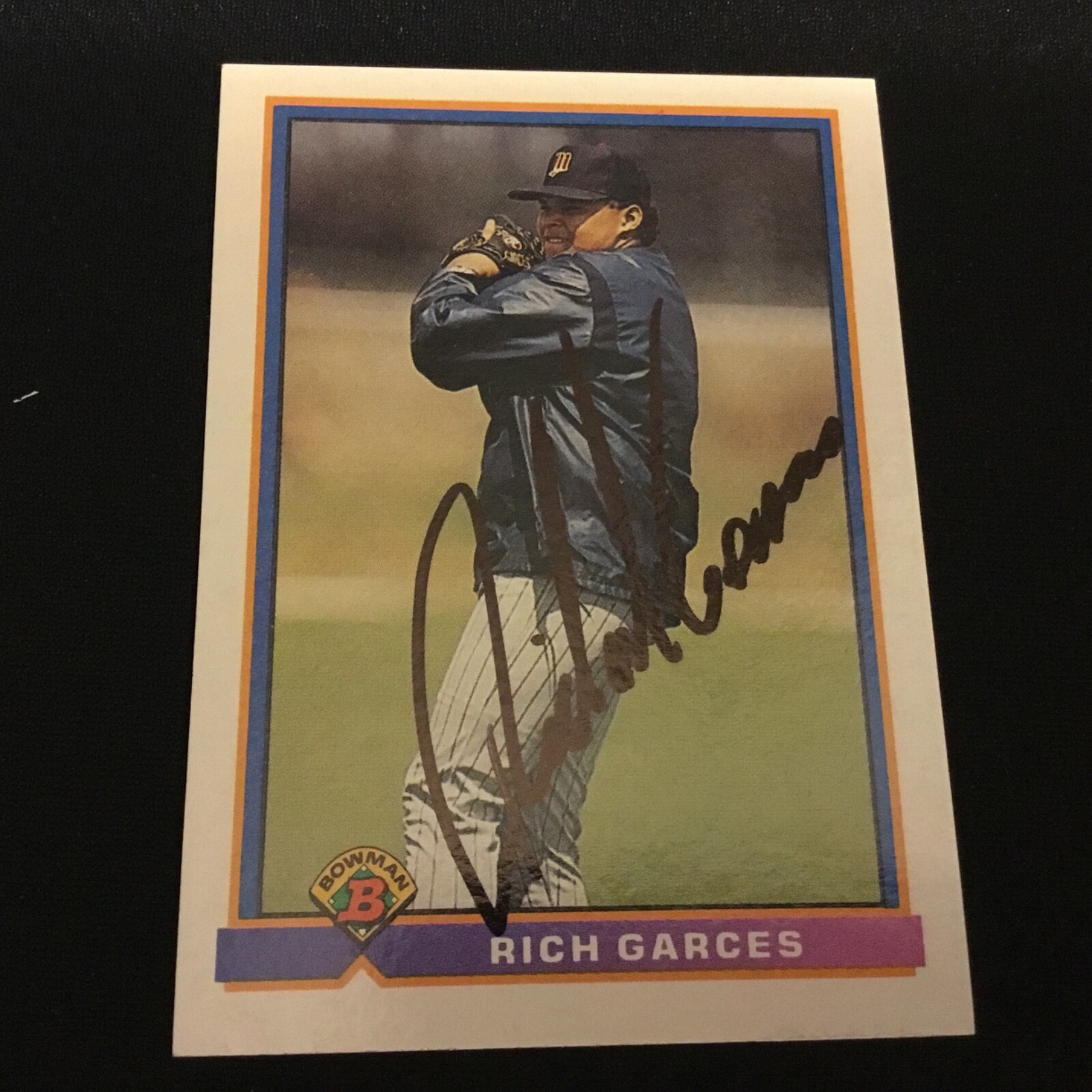 Autographed 1991 Bowman Rich Garces rookie. TOUGH! #L-1 | eBay