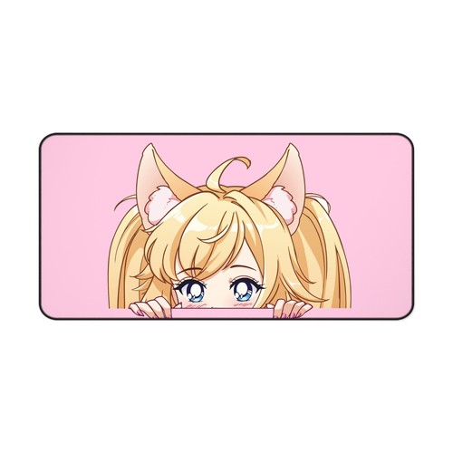 Peaking Anime Girl Desk Mat, Large Pink Kawaii Mousepad Desk Decor ...