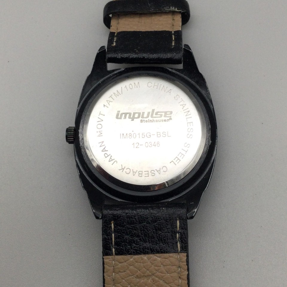Impulse Steinhausen Mens Watch 40mm Jump Hour Black Strap New Battery ...