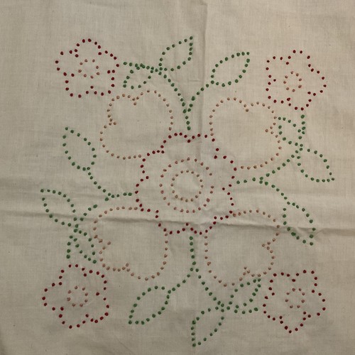 Hand embroidered quilt Block French Knots (?) Candlewicking(?) | eBay
