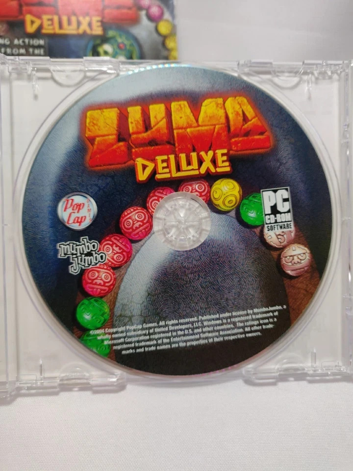 rare Zuma Deluxe Pop Cap PC CD ROM Computer Video Game 2004 Action ...