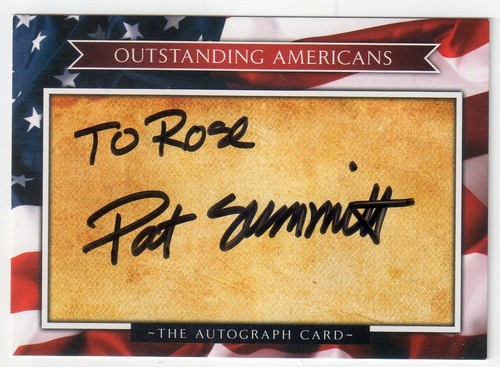 PAT SUMMITT Signed Outstanding Americans Signature Card - Hall of Fame ...