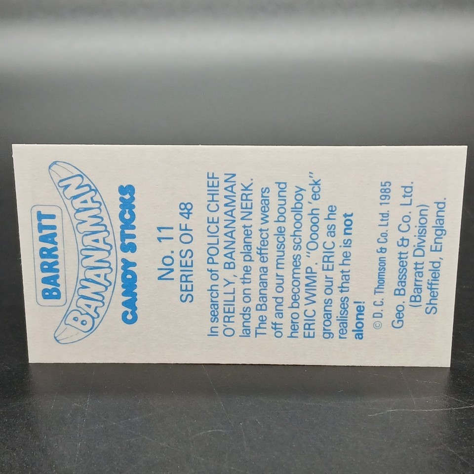 Rare 1985 Barratt Bananaman Candy Cigarette Trade Card #11 ERIC WIMP | eBay