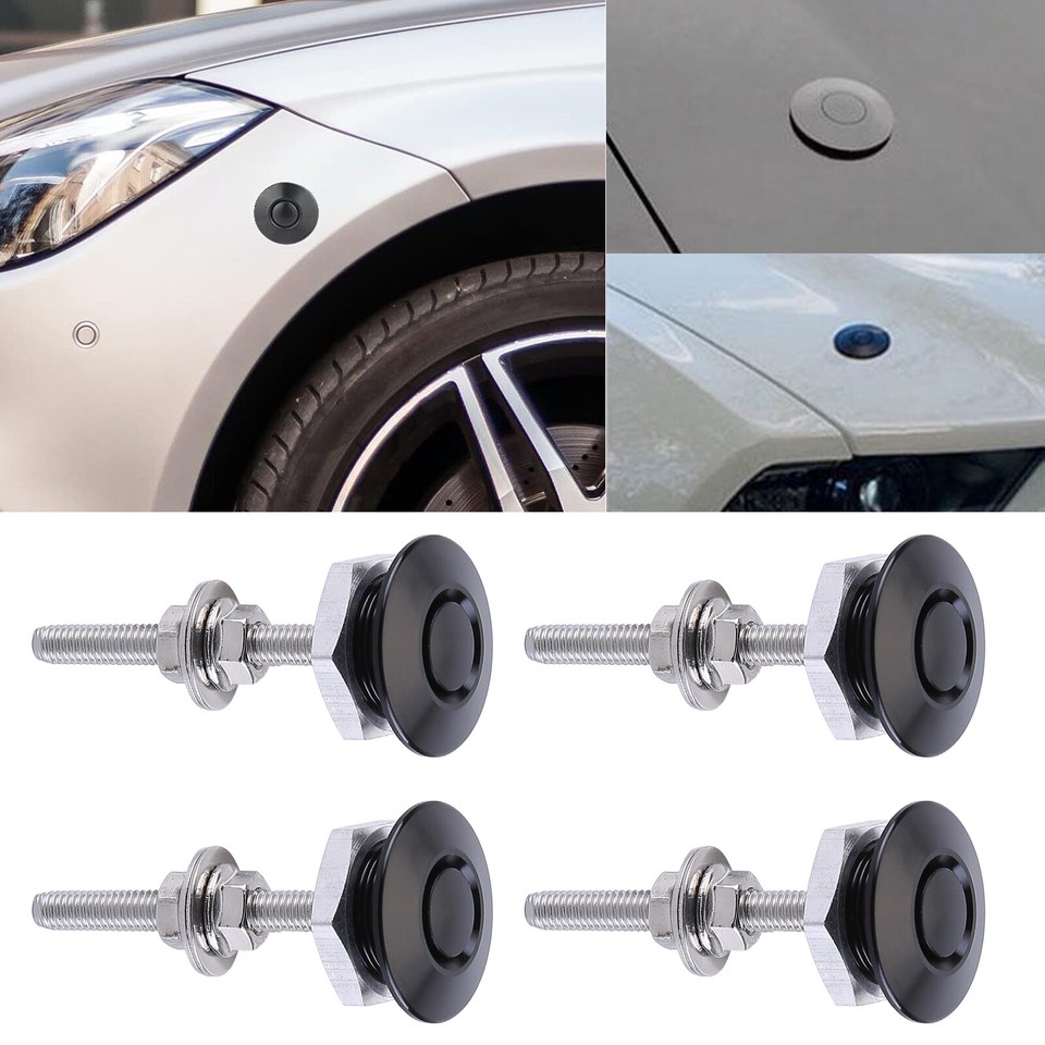 4X Push Button Quick Release Hood Bonnet Pins Lock Clip Car Bumper ...
