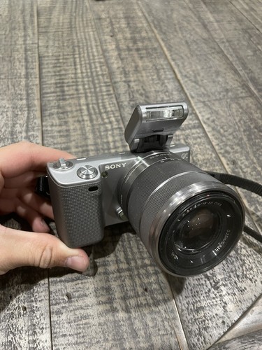 Sony NEX 5 Digital HD Camera & SEL1855 Lens & HVL-F7S Flash Great ...