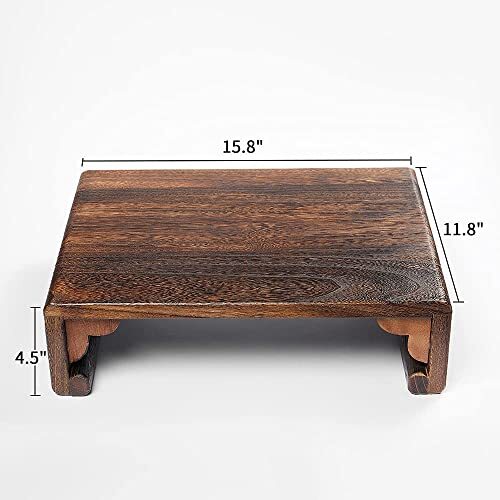 Low Wood Stool, Rectangular Bed Step Stool, Large Surface Step Ladder ...