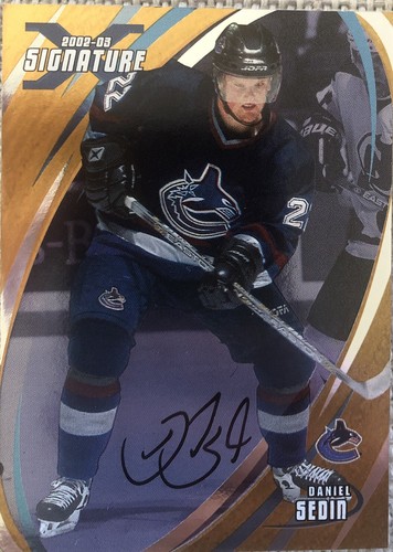 DANIEL SEDIN 2002-03 Signature Series Autographs Gold #55 In The Game ...
