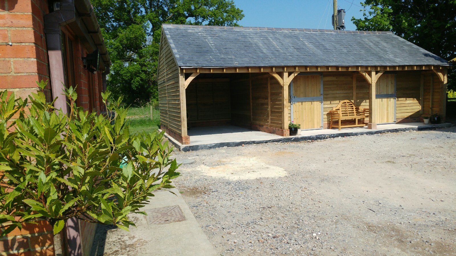 Full Oak Framed Garage - 1 Bay - Larch Cladding - All Sizes Available ...