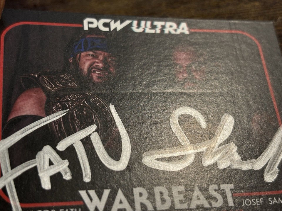 DAMAGED SIGNED 2019 PCW ULTRA JACOB FATU AUTO AUTOGRAPH 1ST EVER CARD ...