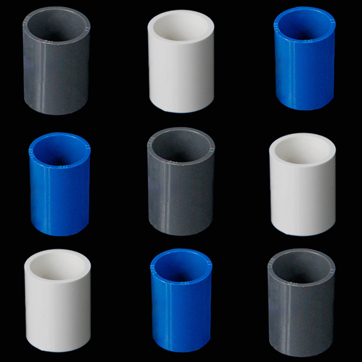 PVC Water Pipe Fittings Connectors Socket Solvent Weld 20mm-90mm White ...