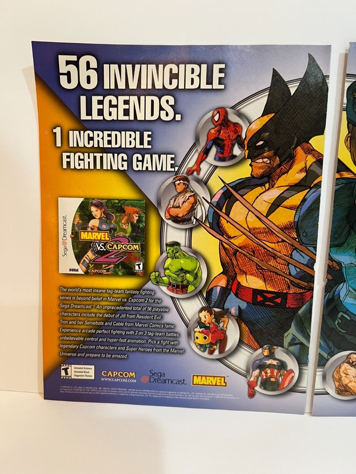 Marvel vs Capcom - Video Game Magazine Ad - Sega Dreamcast - Capcom ...