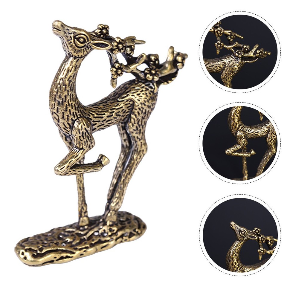 Deer Office Decor Figurine Copper Craft Adornment Metal for Crafts ...